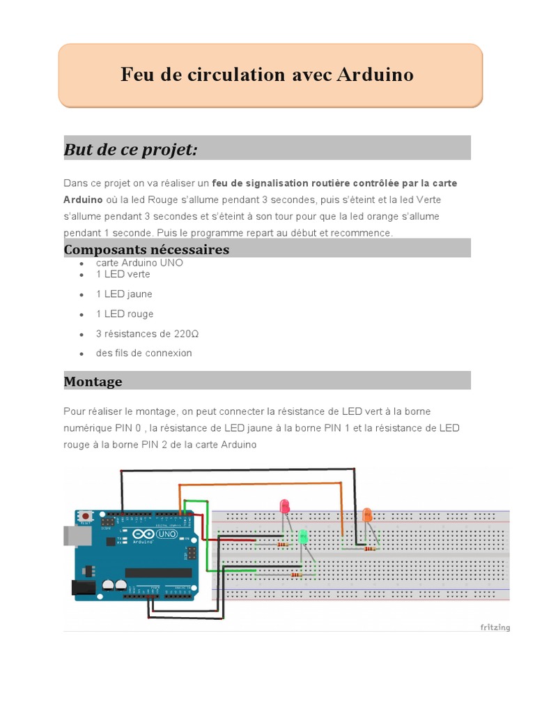 Feu de Circulation Avec Arduino | PDF