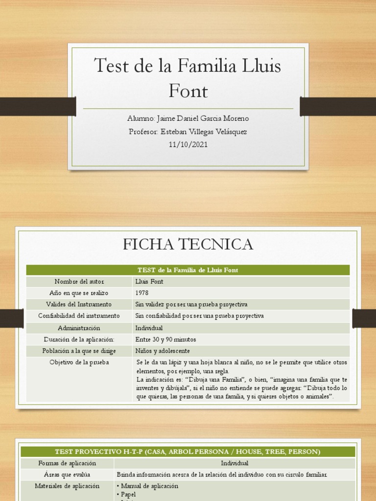 Test de La Familia Lluis Font | PDF | Lápiz