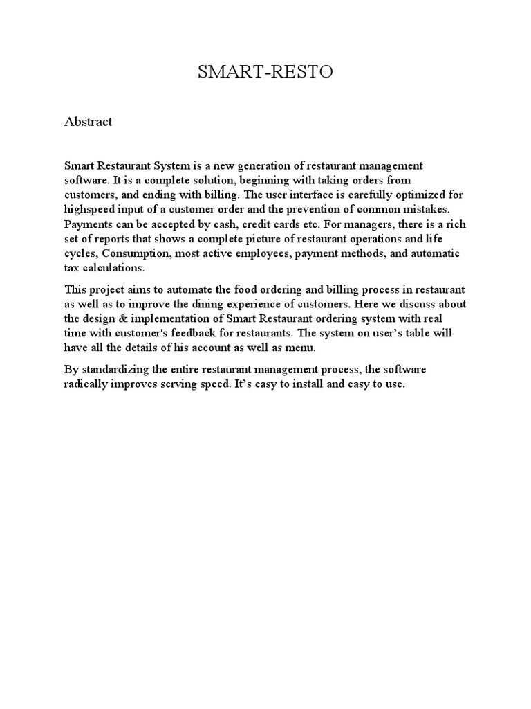 Smart Resto | PDF
