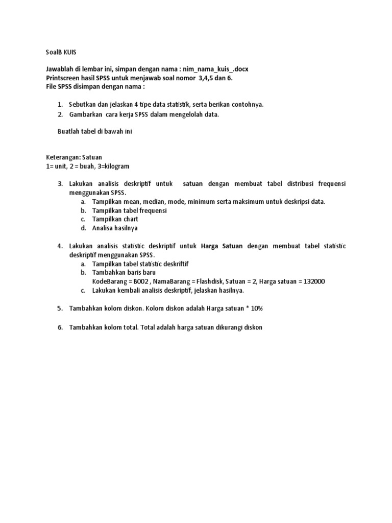 Latihan Soal Spss | PDF | Metode & Bahan Ajar