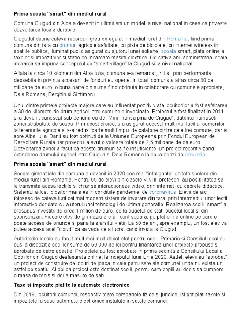 Prezentare Ciugud | PDF