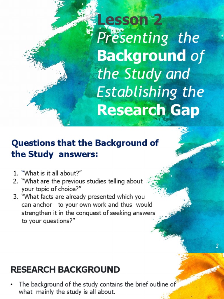 Lesson 2.2 Establishing The Background and The Research Gap | PDF ...