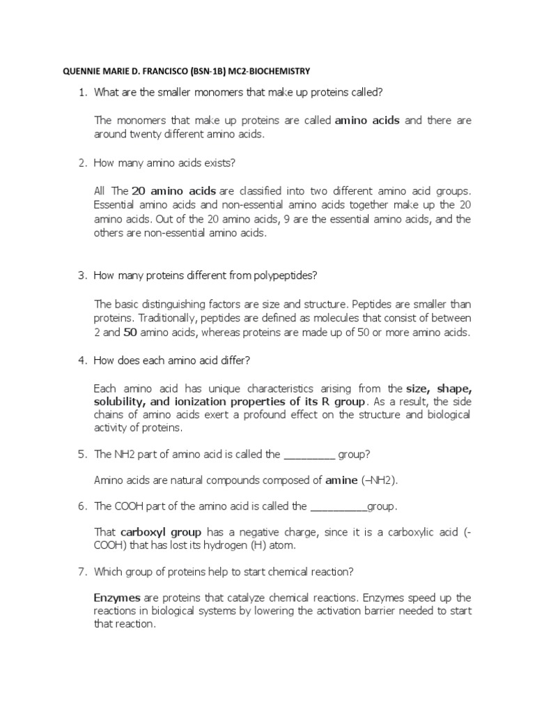 Protein Assignment | PDF | Biomolecular Structure | Protein Structure
