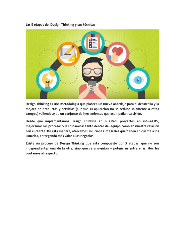 Las 5 Etapas Del Design Thinking y Sus Técnicas | PDF | Cognición ...