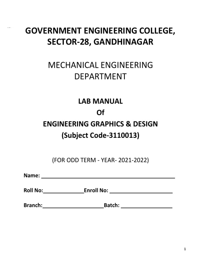 EGD Lab Manual (Sem 1) | PDF | Circle | Engineering