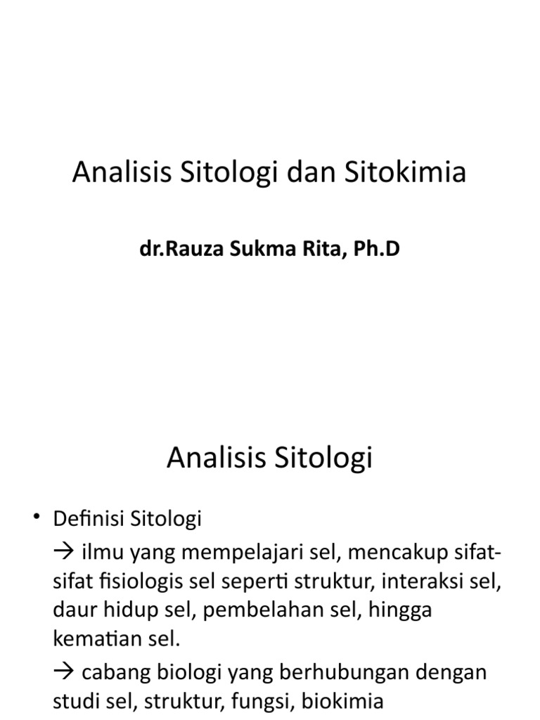 Sitologi dan Sitokimia: Analisis Sel | PDF | Cytopathology | Biotechnology