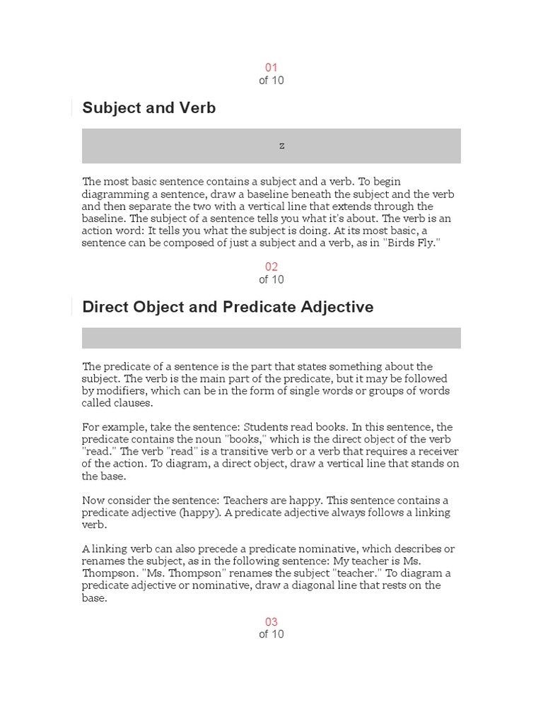 Basic Diagramming | PDF | Verb | Subject (Grammar)