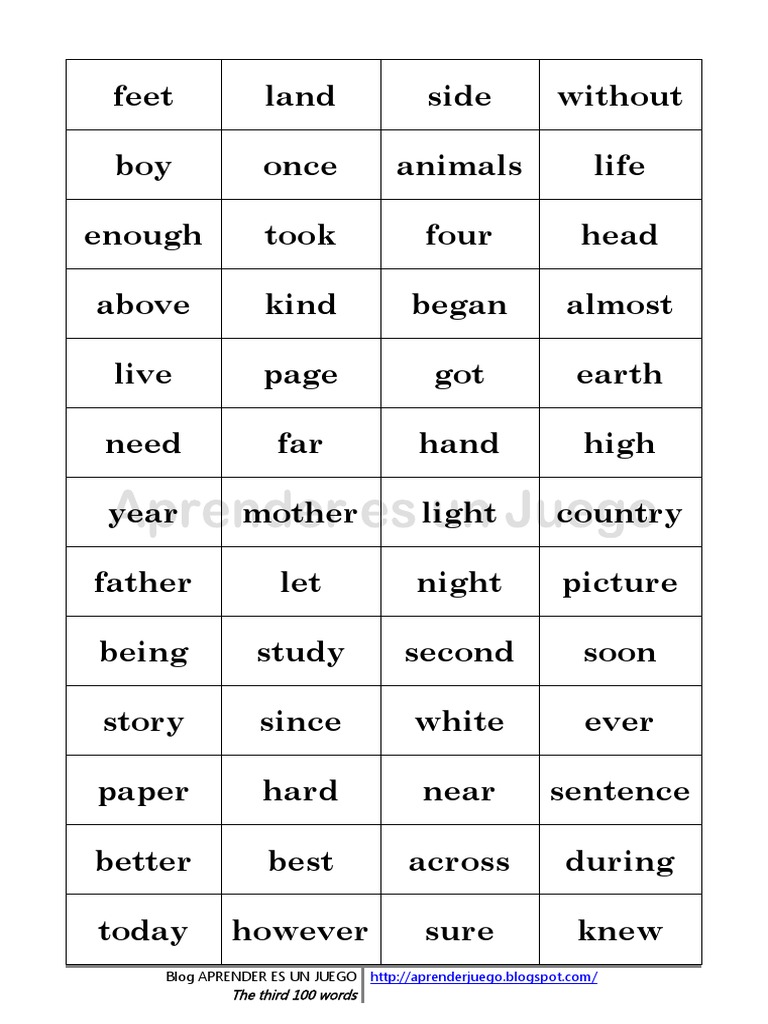 Third 100 Words | PDF