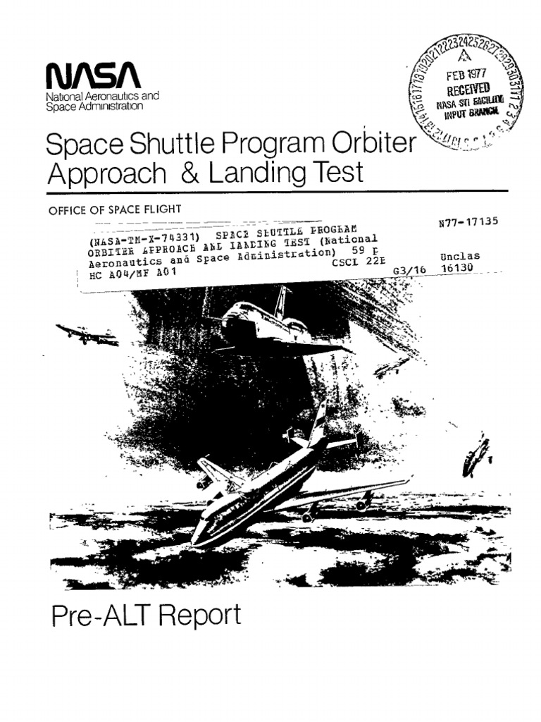Space Shuttle Program Orbiter Approach and Landing Test Pre-ALT Report ...