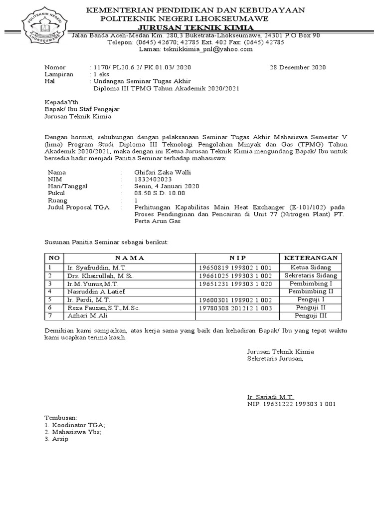 Contoh Undangan Seminar Proposal | PDF