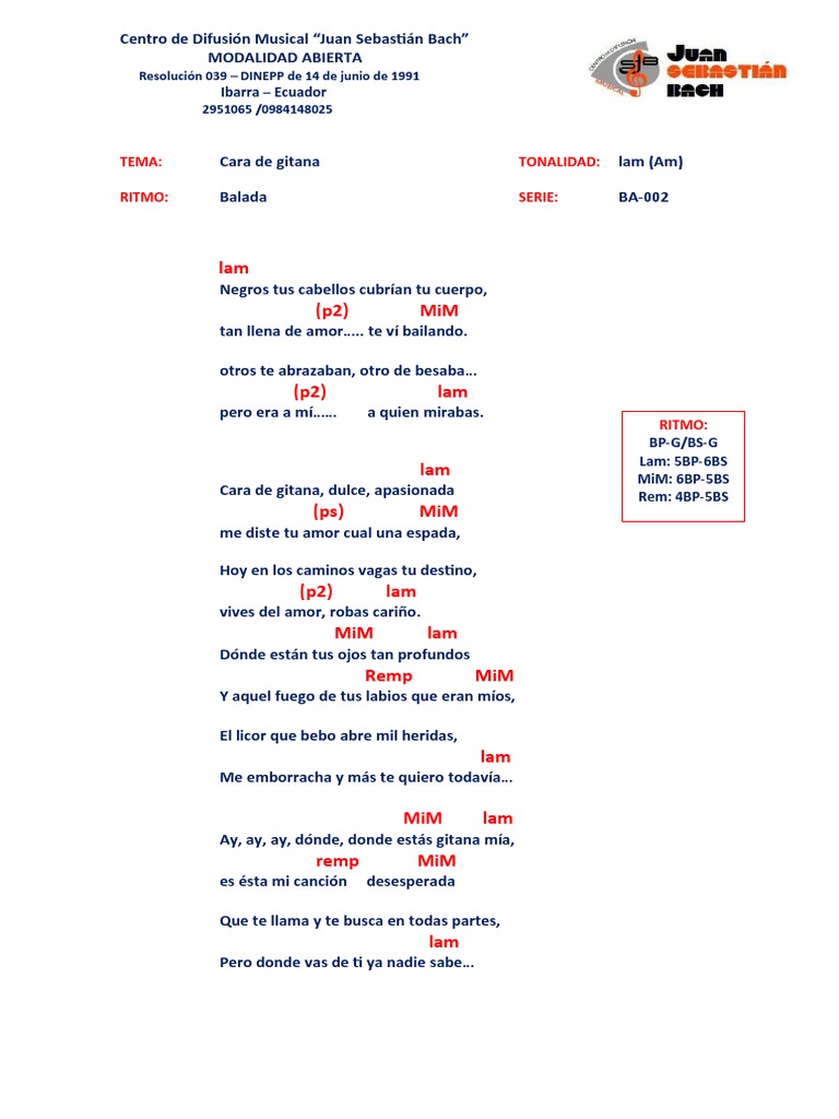 Ba002 Cara de Gitana | PDF