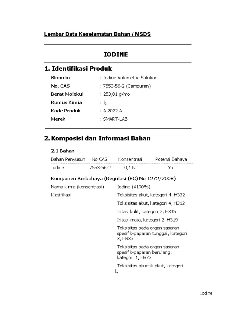 MSDS Iodine | PDF