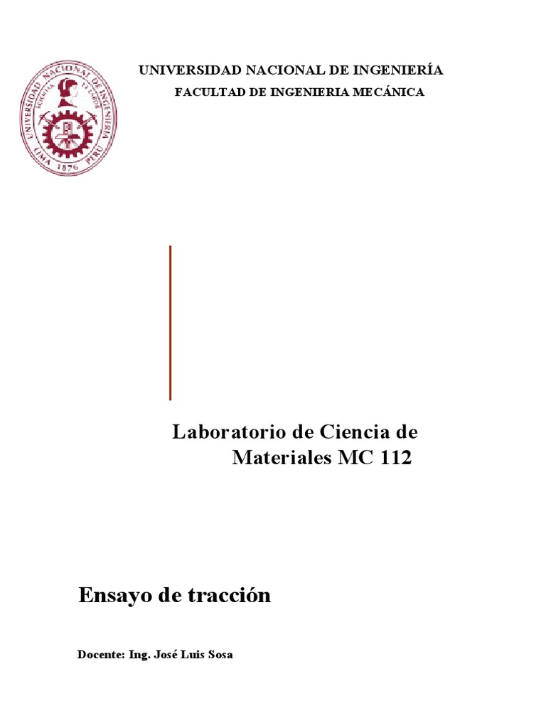Ensayo de Traccion - MC112-2021-1 | PDF | Fractura | Ductilidad