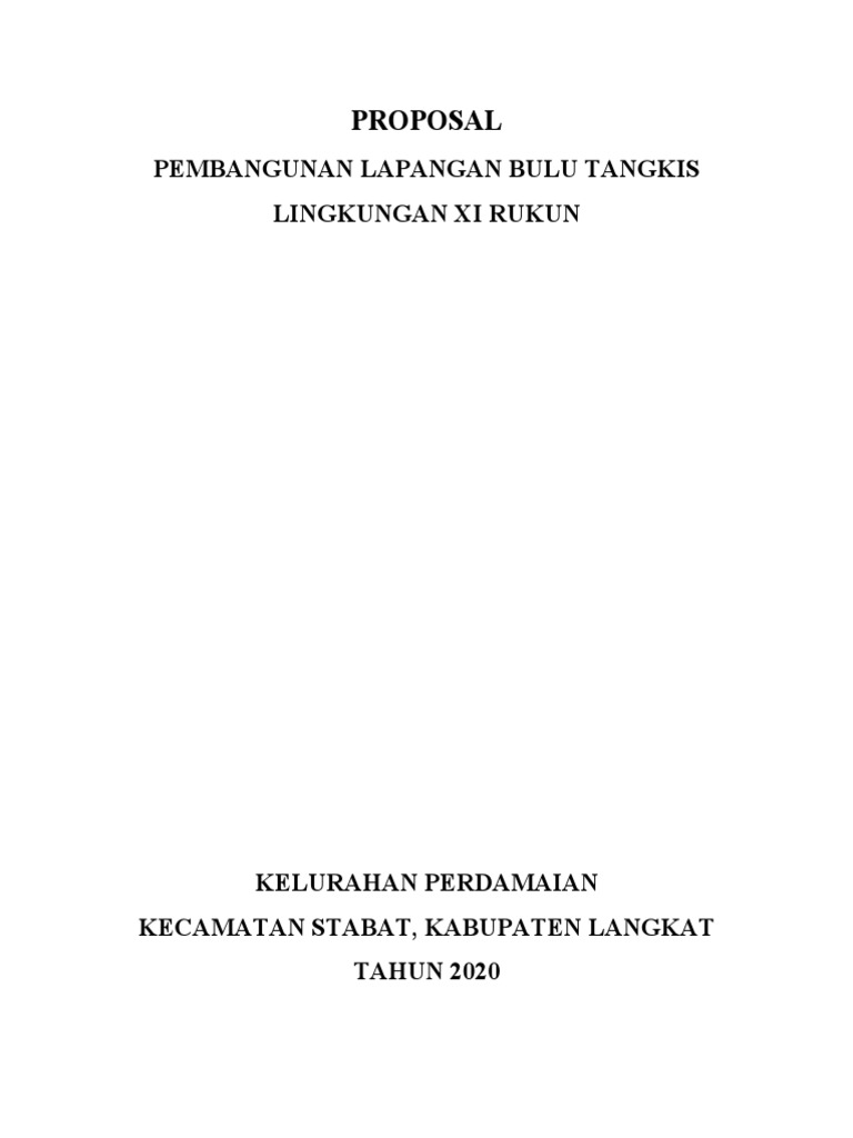 Proposal Lapangan Bulu Tangkis | PDF | Perjalanan