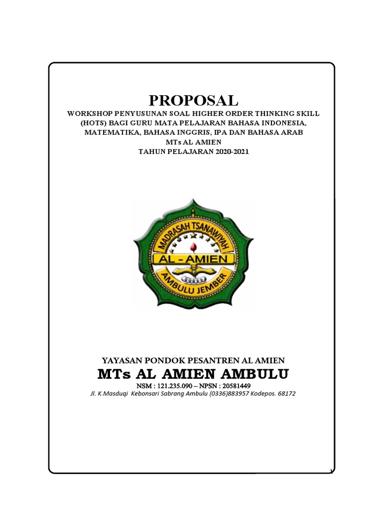 Proposal Workshop HOTS 6 April 2021 | PDF