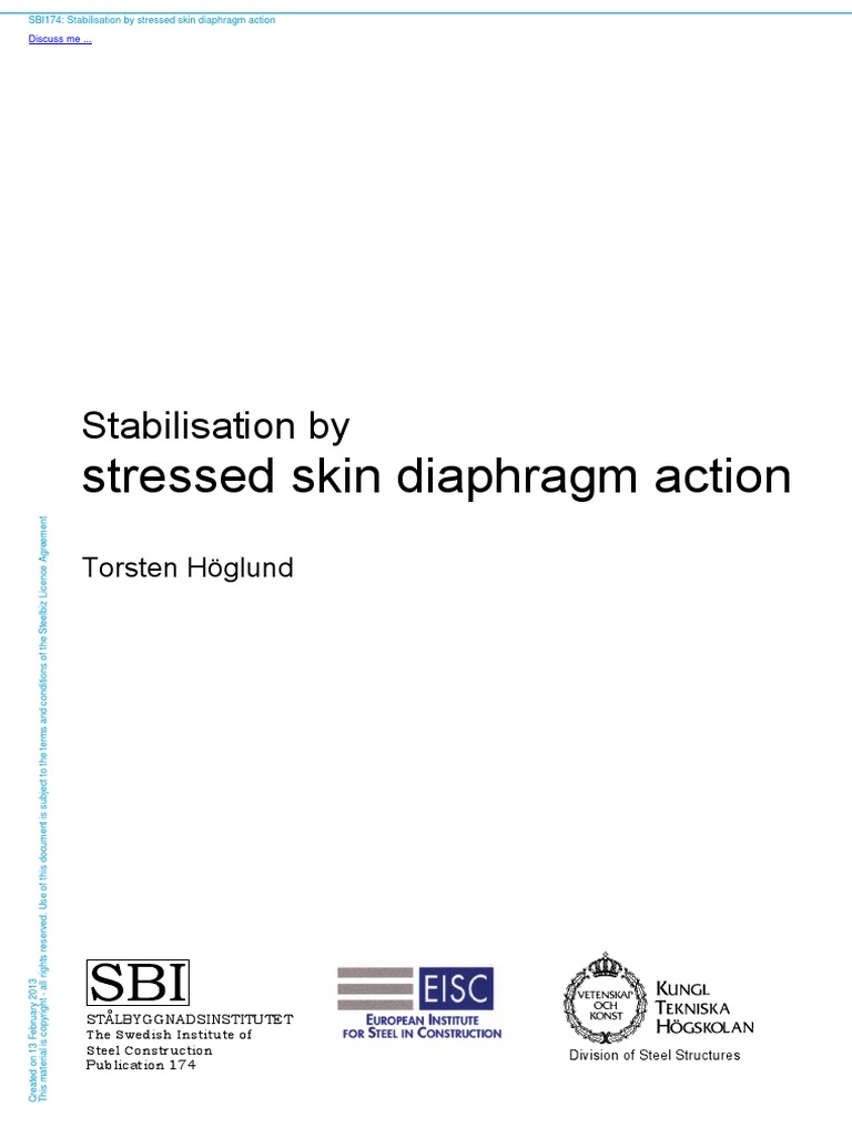 Stabilization by Stressed Skin Diaphragm Action | PDF | Screw | Beam ...