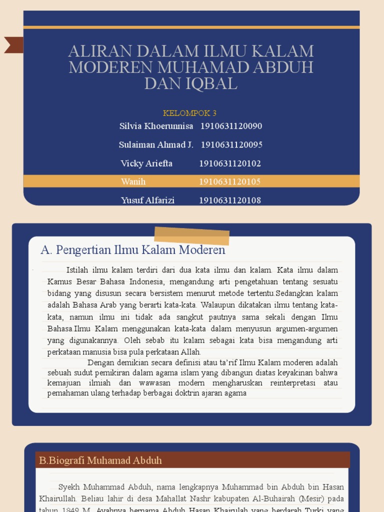 Aliran Dalam Ilmu Kalam Moderen Muhamad Abduh Dan Iqbal | PDF
