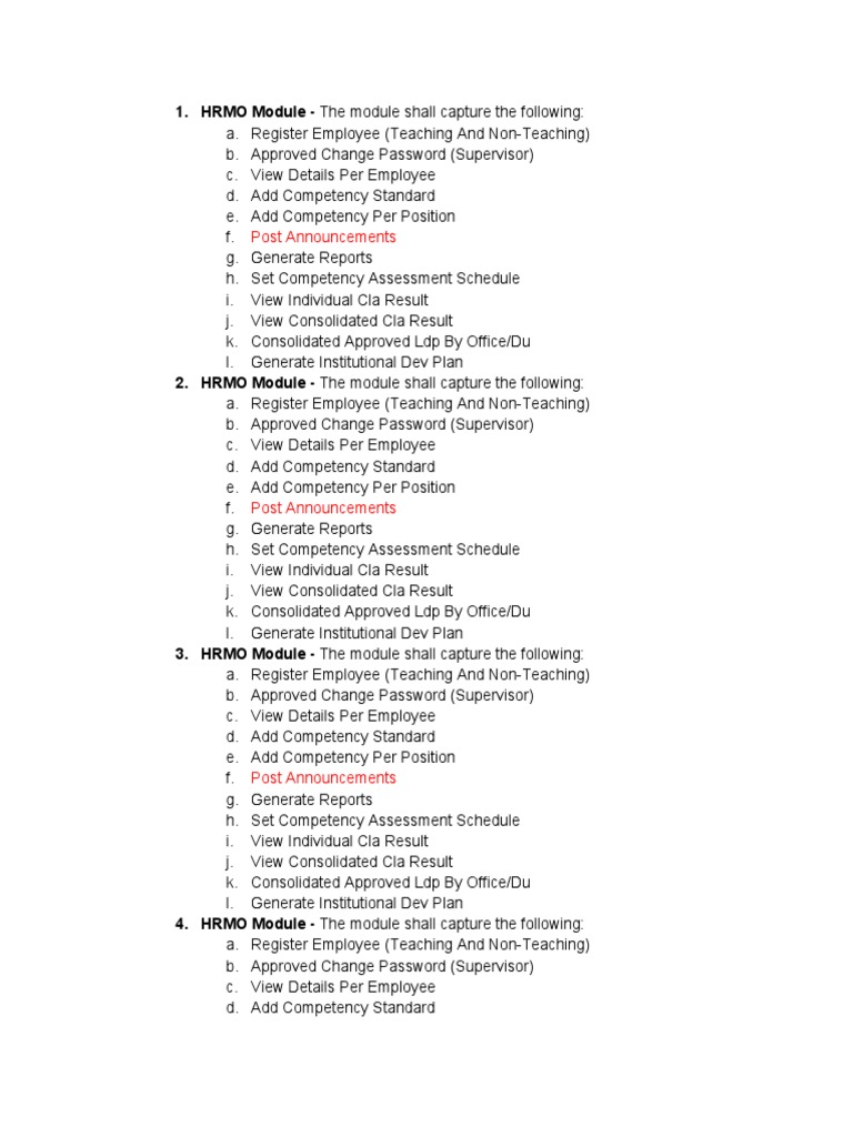 HRMO Sample Module | PDF