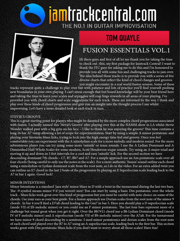 Tom Quayle: Fusion Essentials Vol.1 | PDF | Minor Scale | Chord (Music)