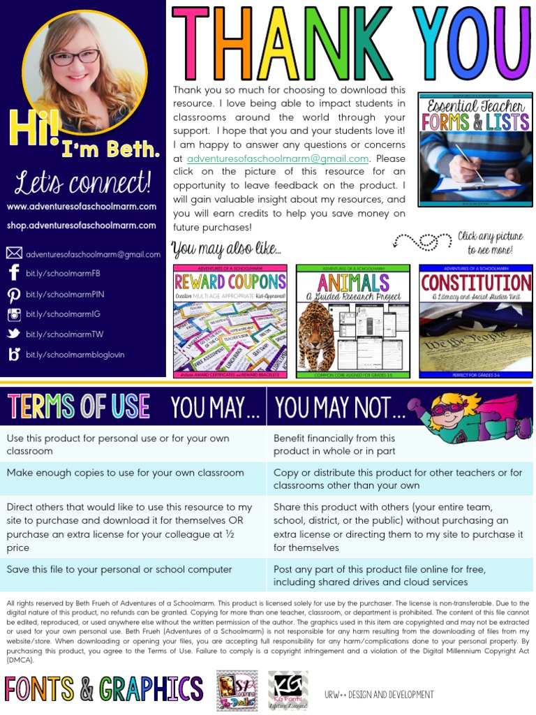 Teacher Planning Templates and Substitute Checklist Freebie | PDF ...