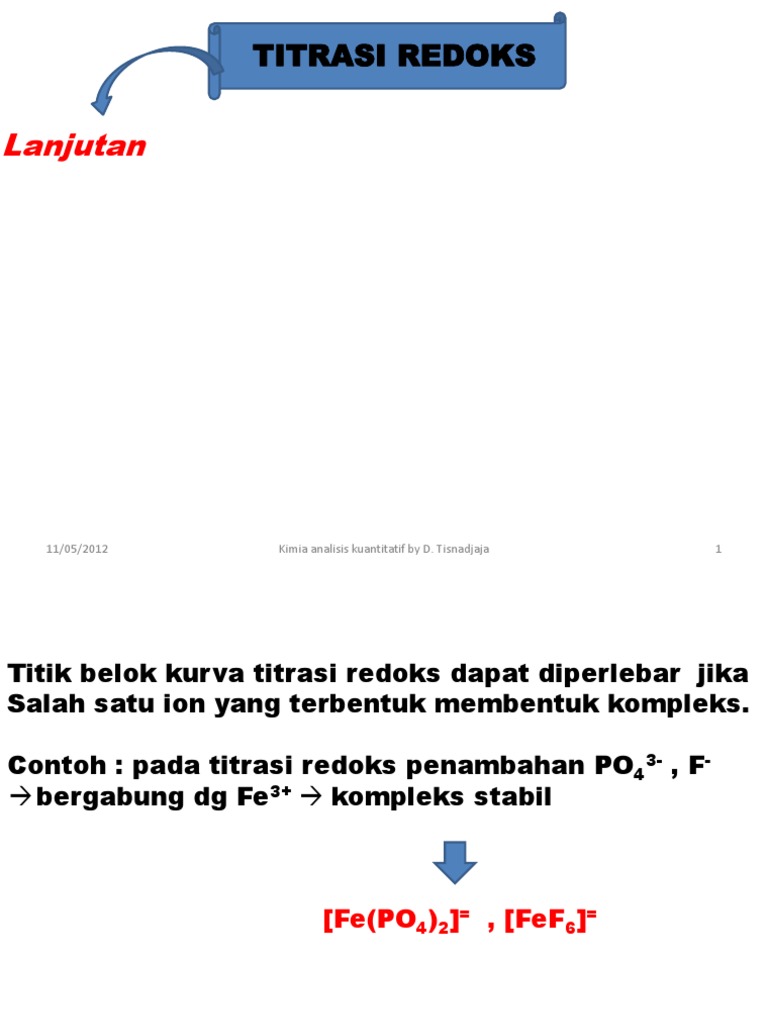 Lanjutan: Titrasi Redoks | PDF