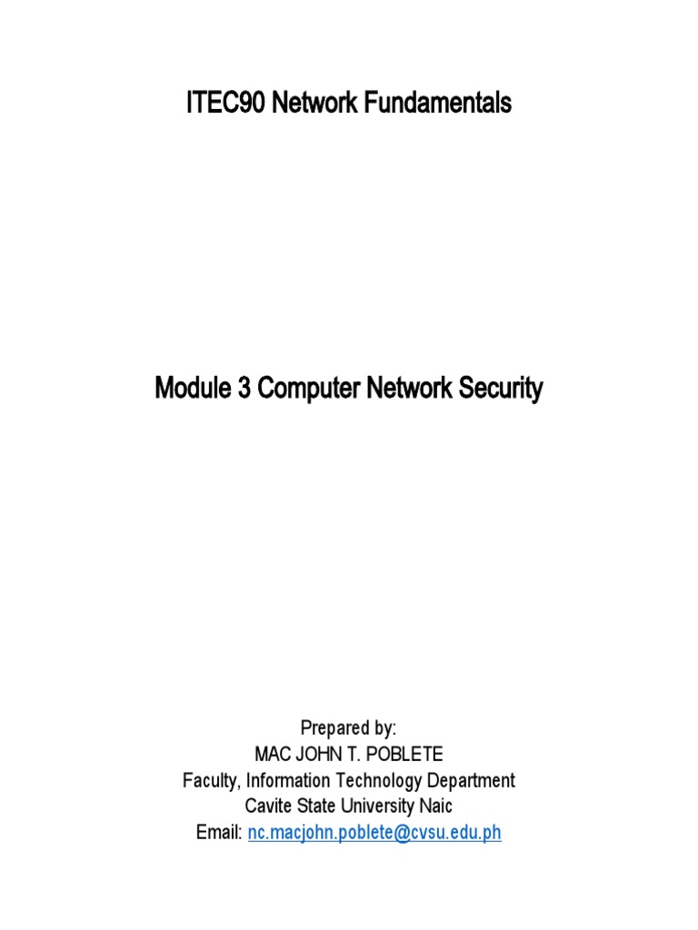 Module 3 Computer Network Security | PDF | Security | Computer Security