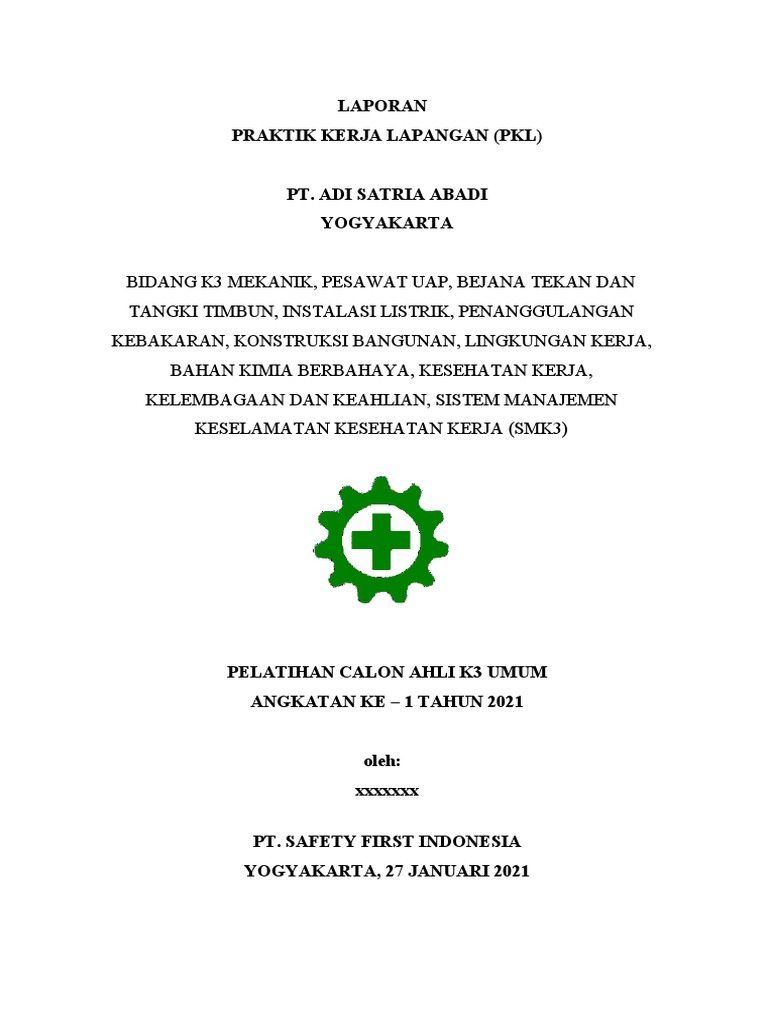 Laporan PKL K3 di PT. Adi Satria Abadi | PDF | Teknologi & Rekayasa