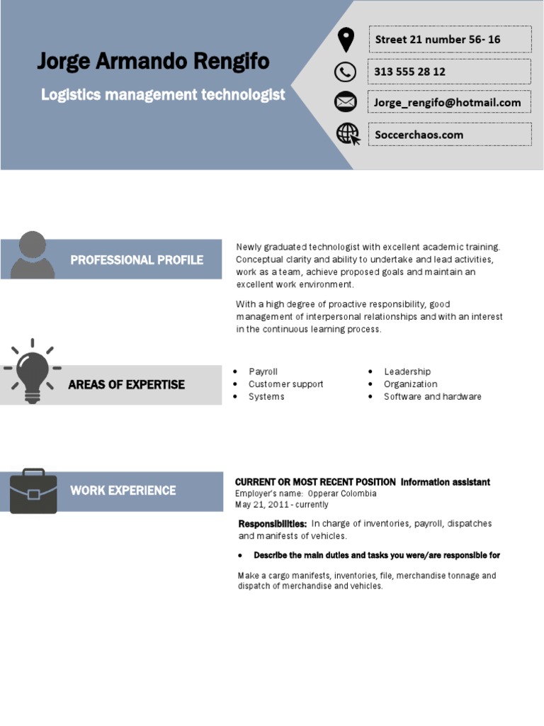 Curriculum - Vitae - Format Jorge Rengifo | PDF | Business | Cognition