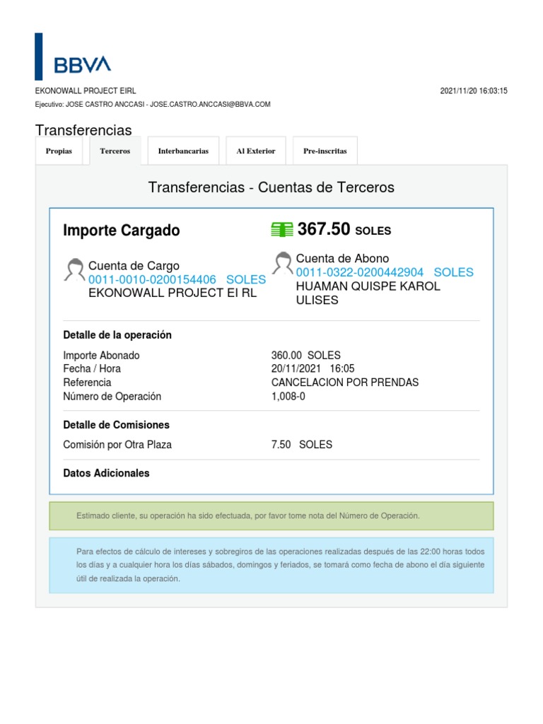 (BBVA) Transferencias | PDF