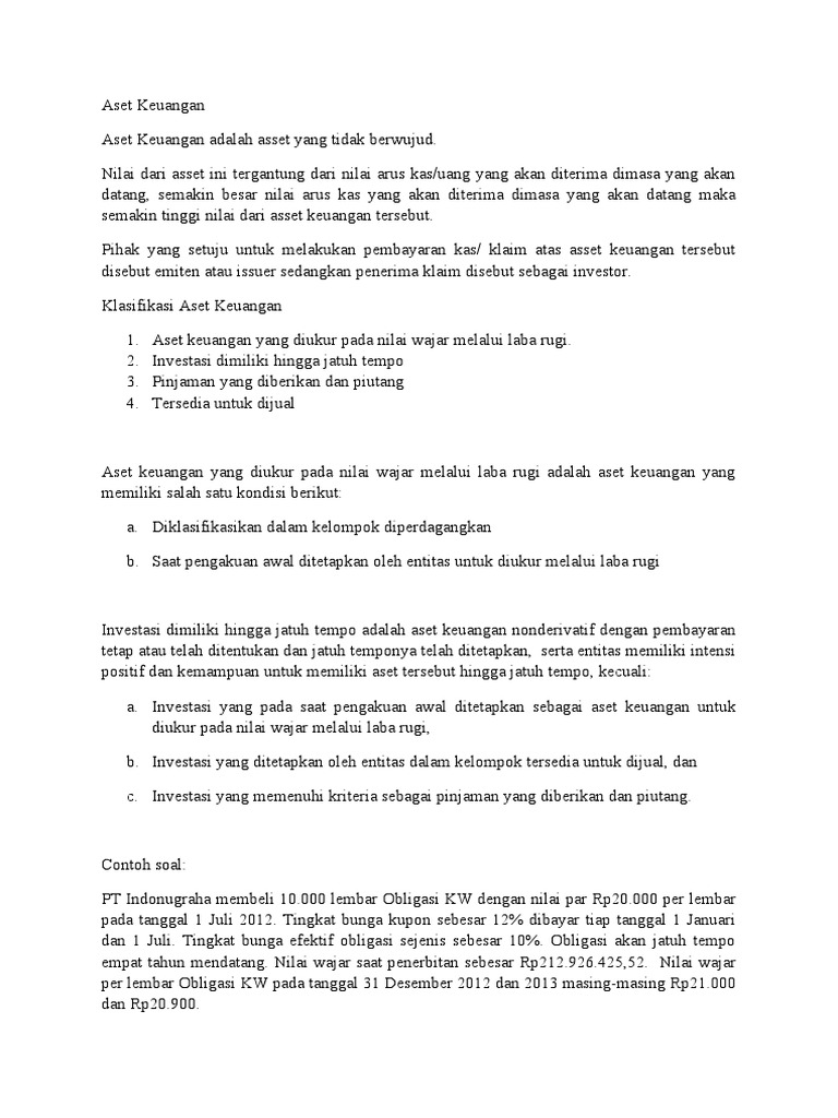 Rangkuman Modul 4 - Aset Keuangan Dan Investasi Pada Instrumen Utang | PDF
