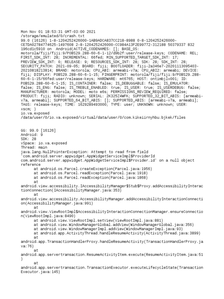 Crash Pdf Android Operating System Java Programming Language