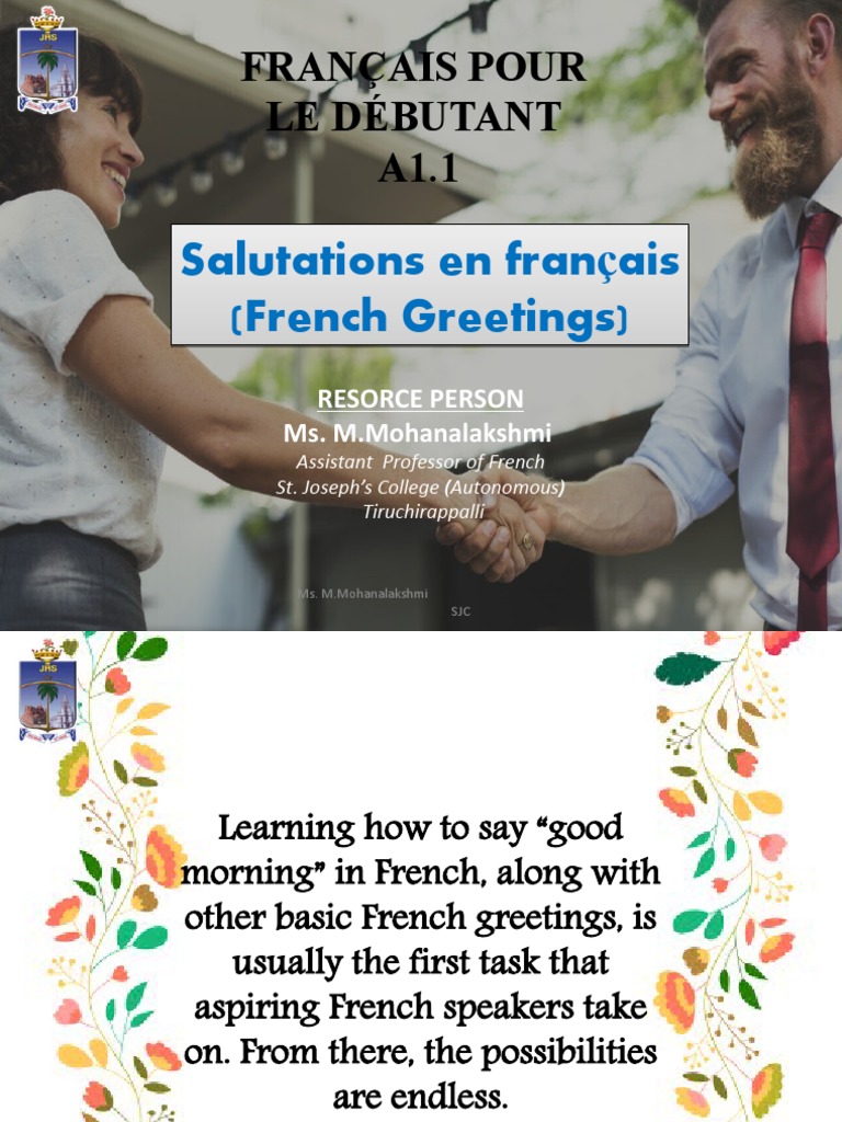 French Greetings | PDF | Linguistic Morphology | Cognition