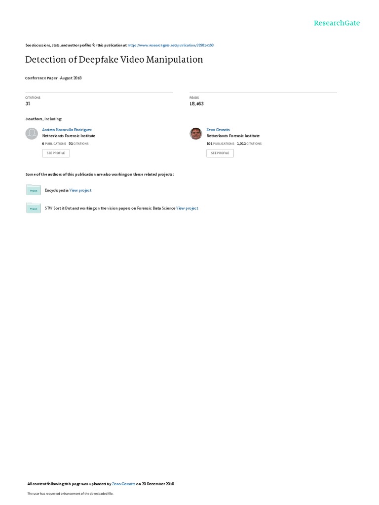 Detection of Deepfake Video Manipulation | PDF | Computing