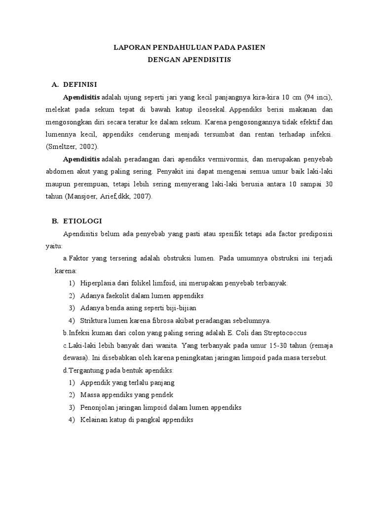 LP Apendisitis | PDF