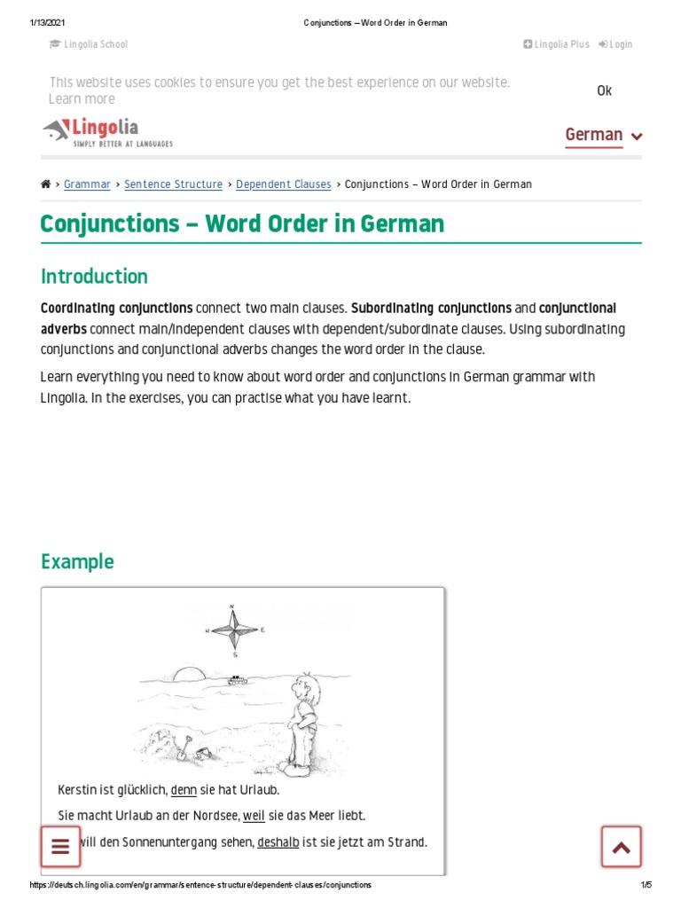 German Conjunctions and Word Order | PDF | Linguistic Typology ...