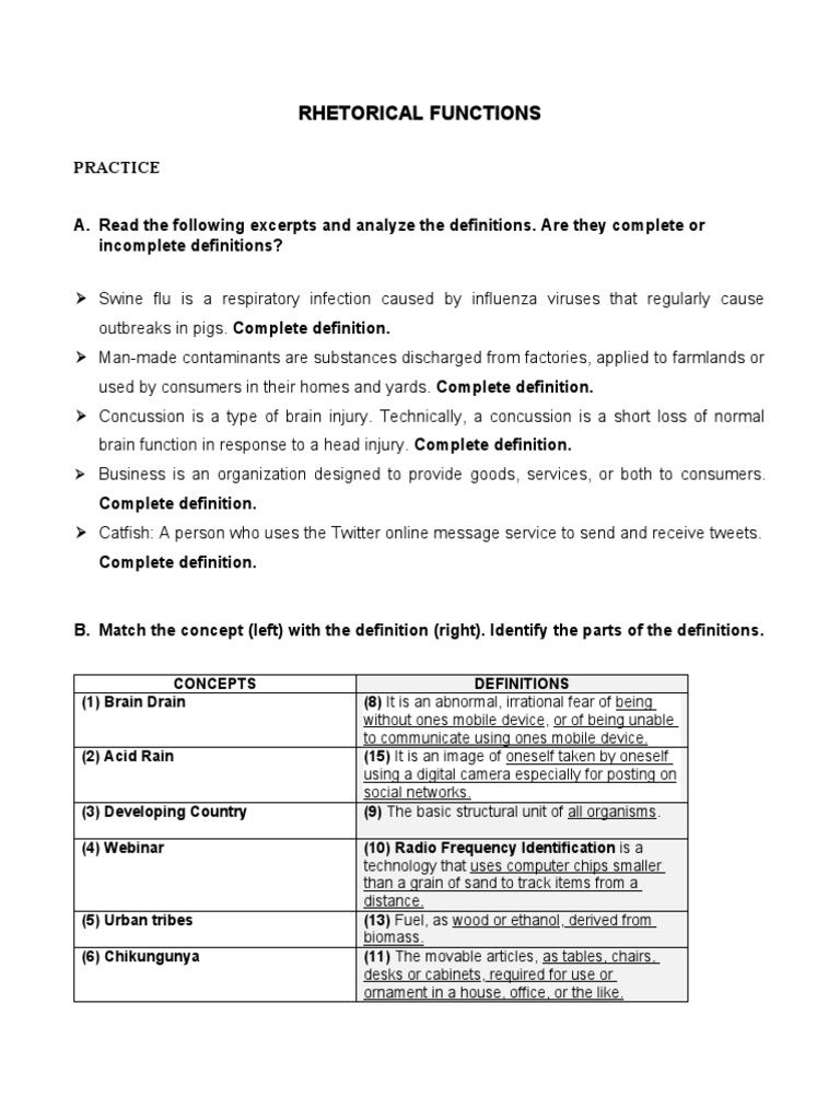 Rhetorical Functions - Practice | PDF | Influenza | Swine Influenza