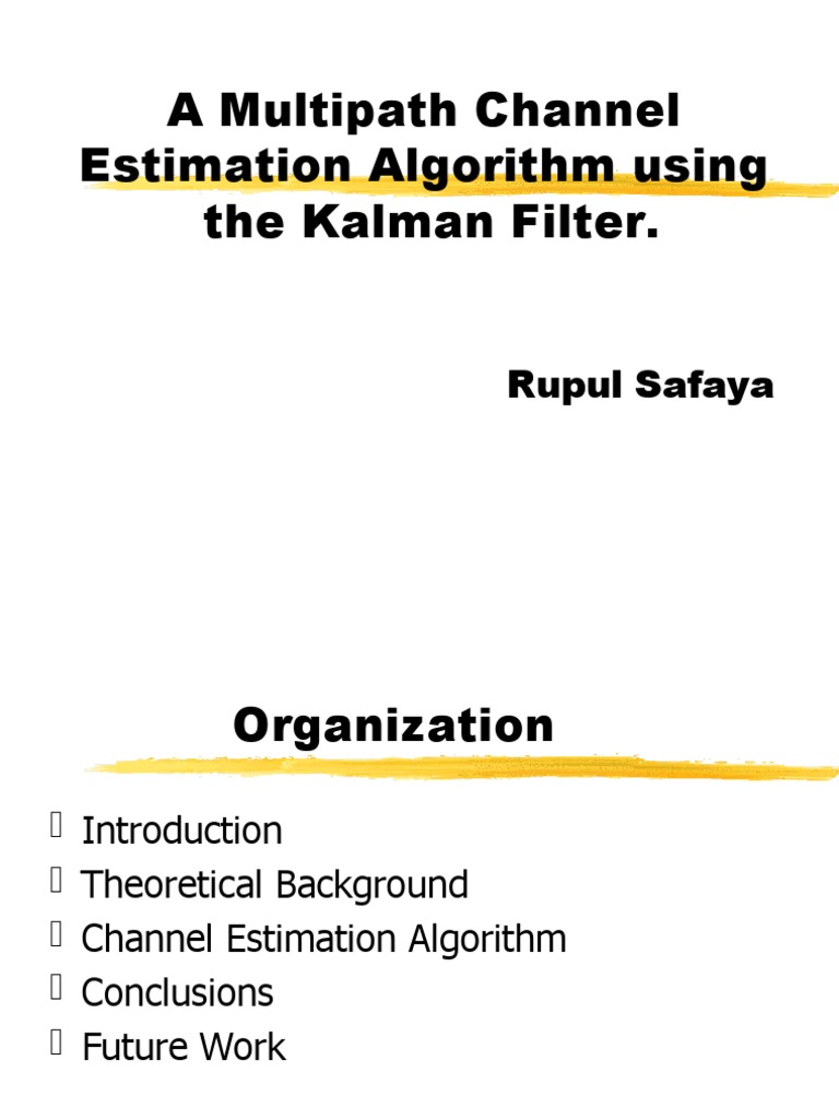 Kalman Filter for Channel Estimation | PDF | Kalman Filter | Applied ...