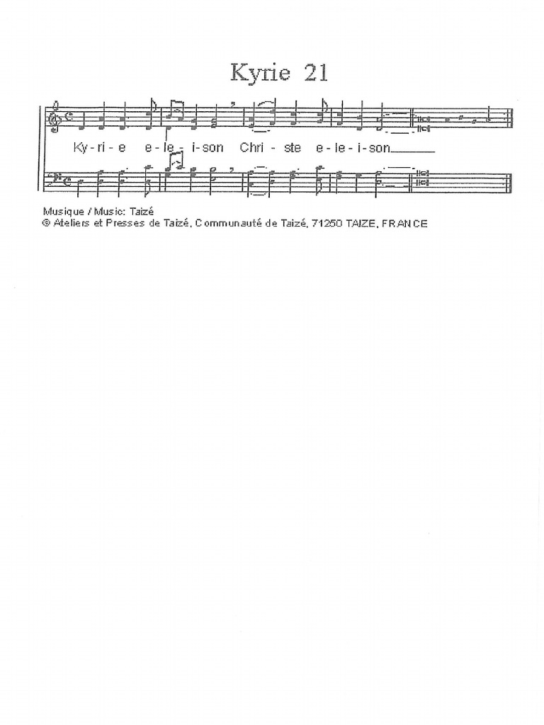 Kyrie 21 Taize | PDF