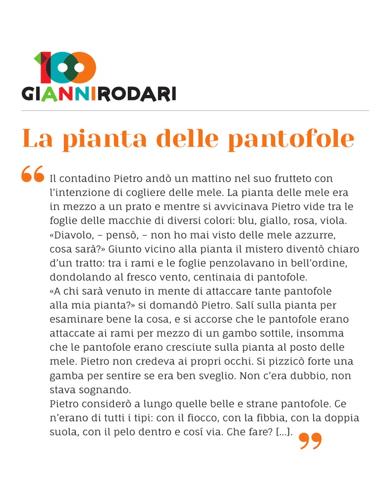Gianni Rodari - La Pianta Delle Pantofole | PDF
