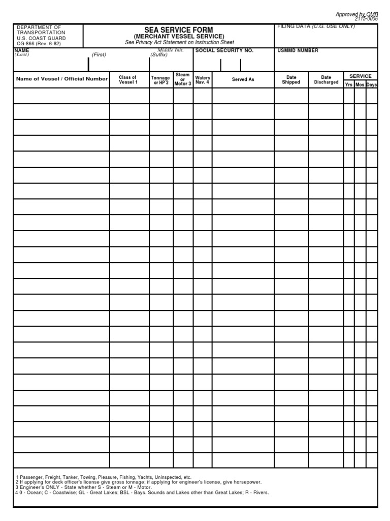 Sea Service Form | PDF | Freight Transport | Transport
