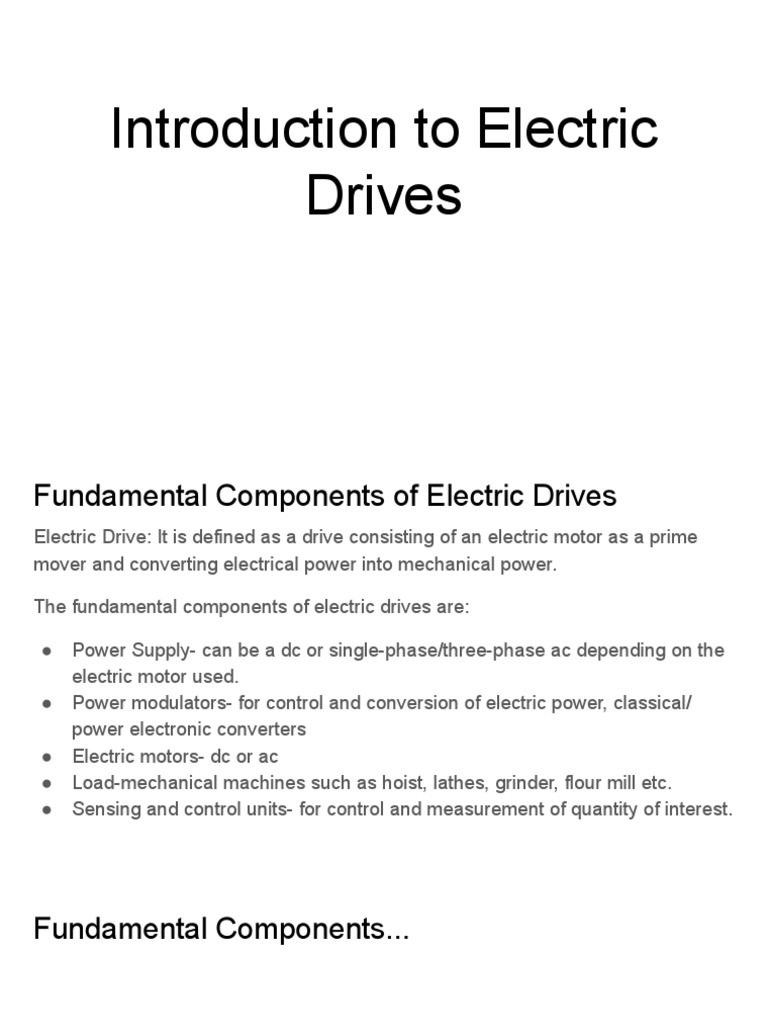 Introduction To Electric Drives | PDF | Electric Motor | Torque