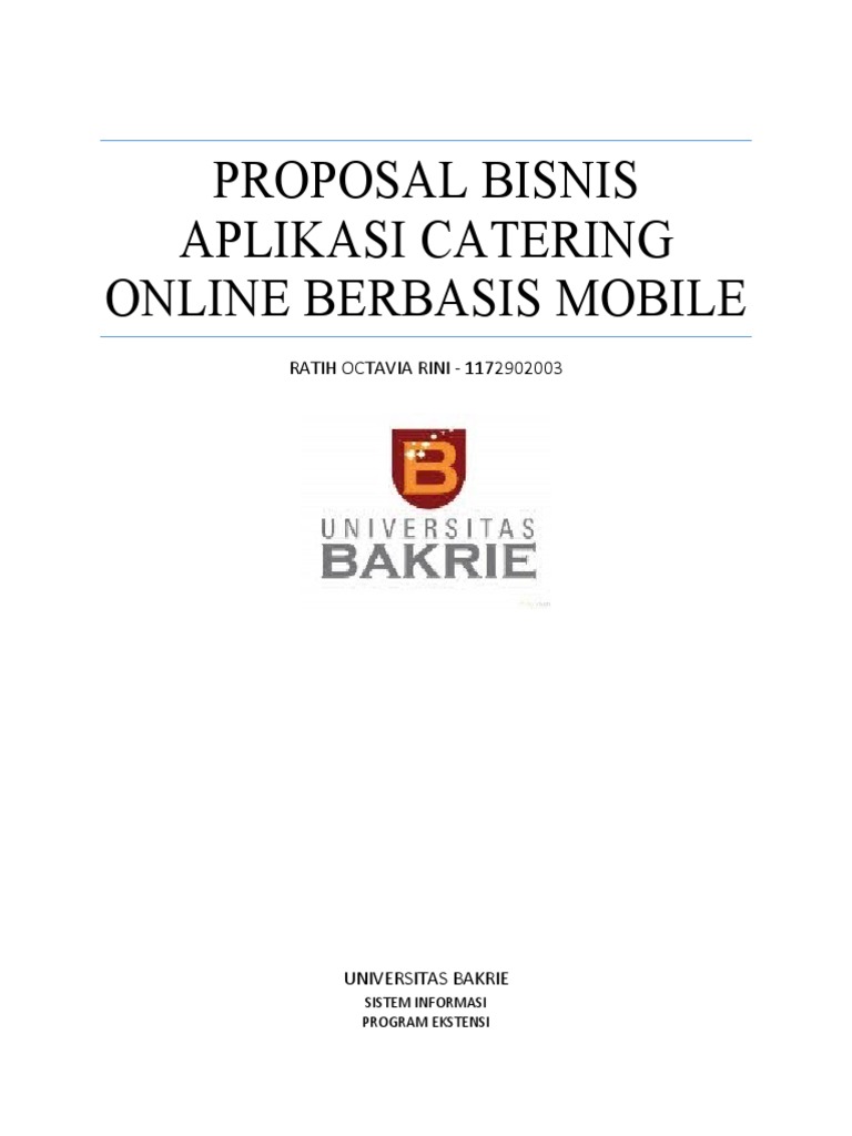 Proposal Bisnis - Uts | PDF