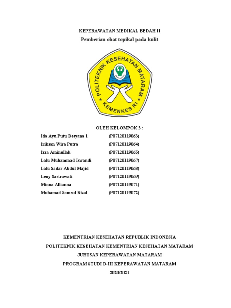 Pemberian Obat Topikal pada Kulit | PDF