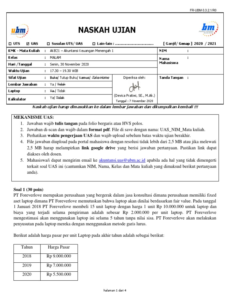 Soal-Uas Akb21 M | PDF
