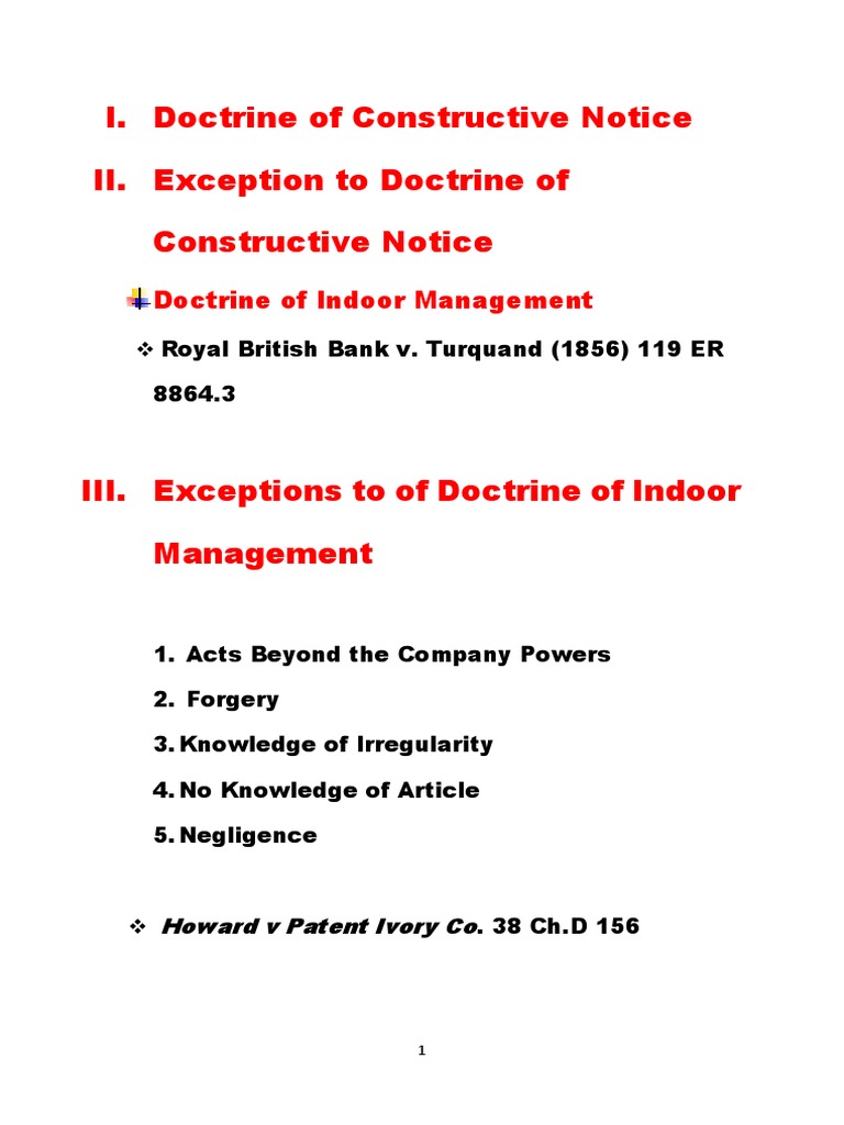 6 - Doctrine of Constructive Notice | PDF | Law | Home & Garden