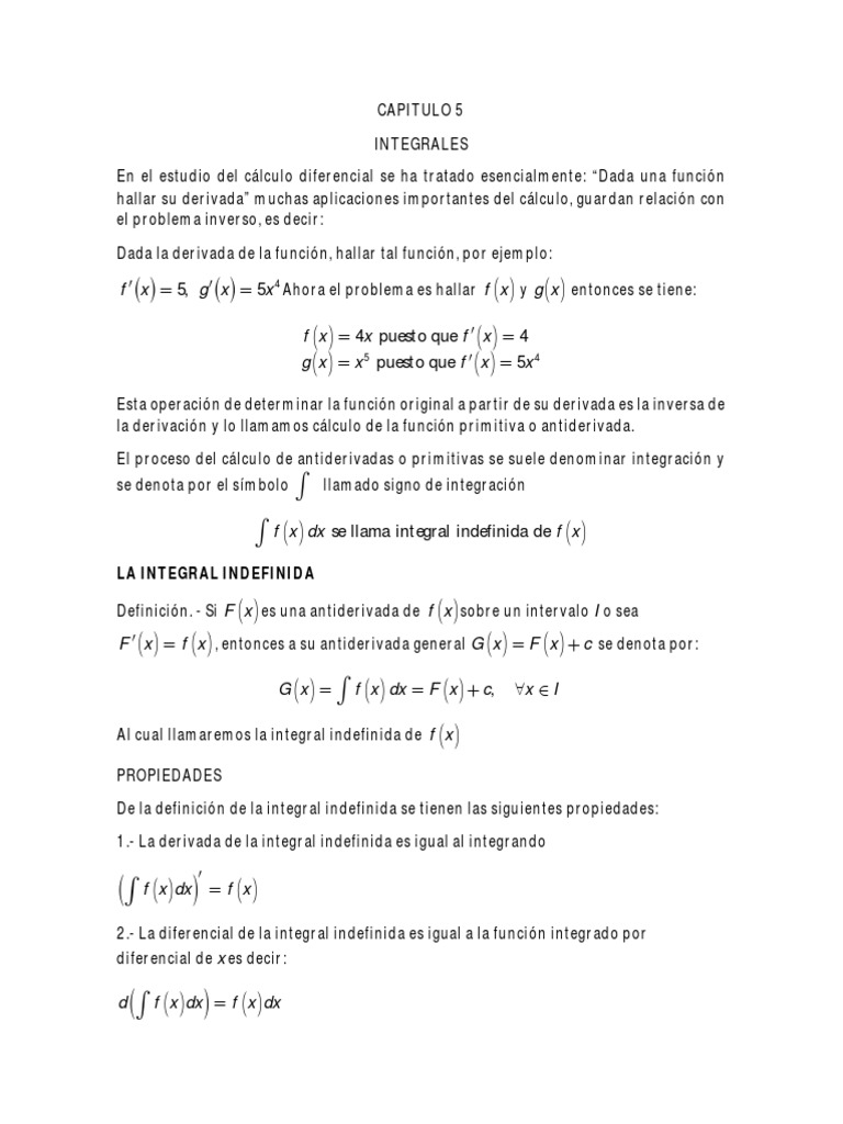 Introducción a las Integrales Indefinidas | PDF | Integral | Cálculo