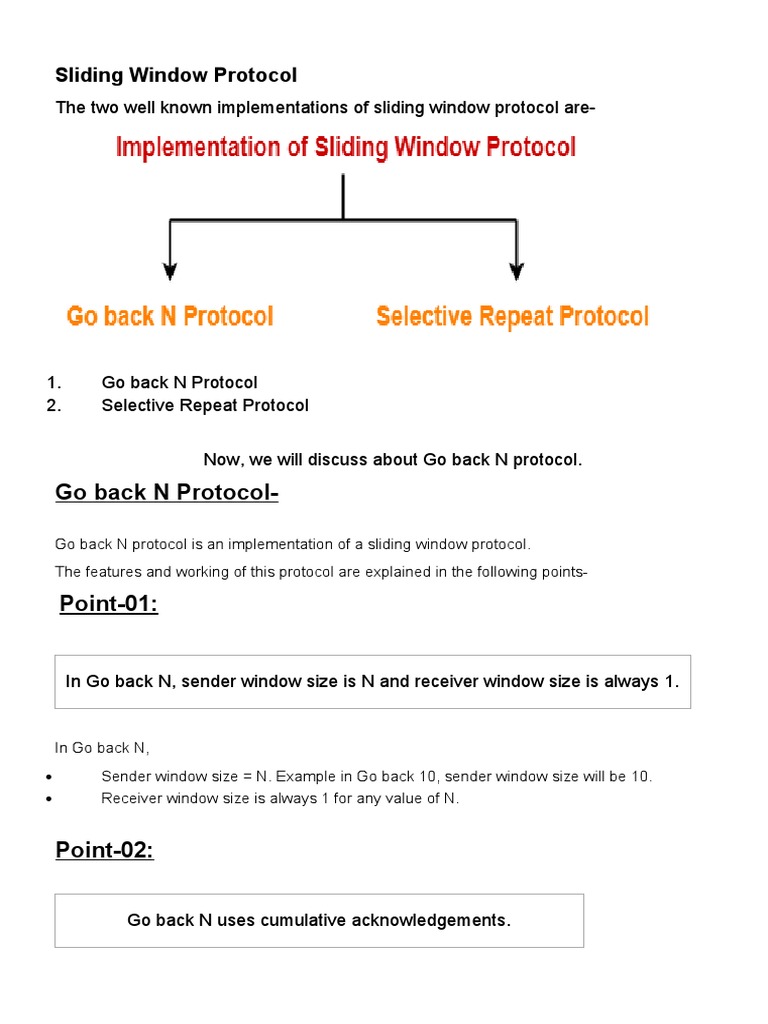 Go Back N Sliding Window Protocol | PDF | Transmission Control Protocol ...