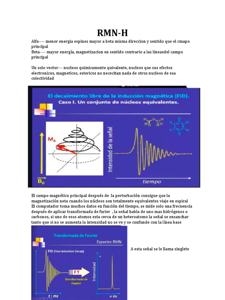 Espectroscopía RMN: Acoplamiento y Señales | PDF | Núcleo atómico ...