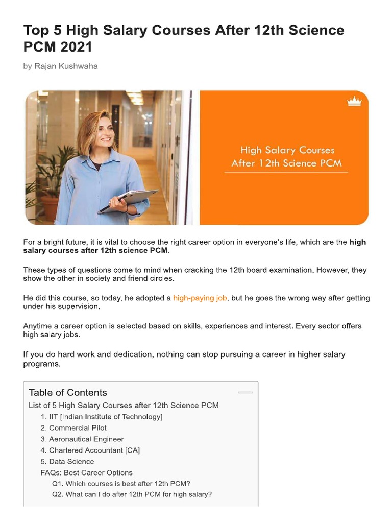 Top 5 Career Options | PDF