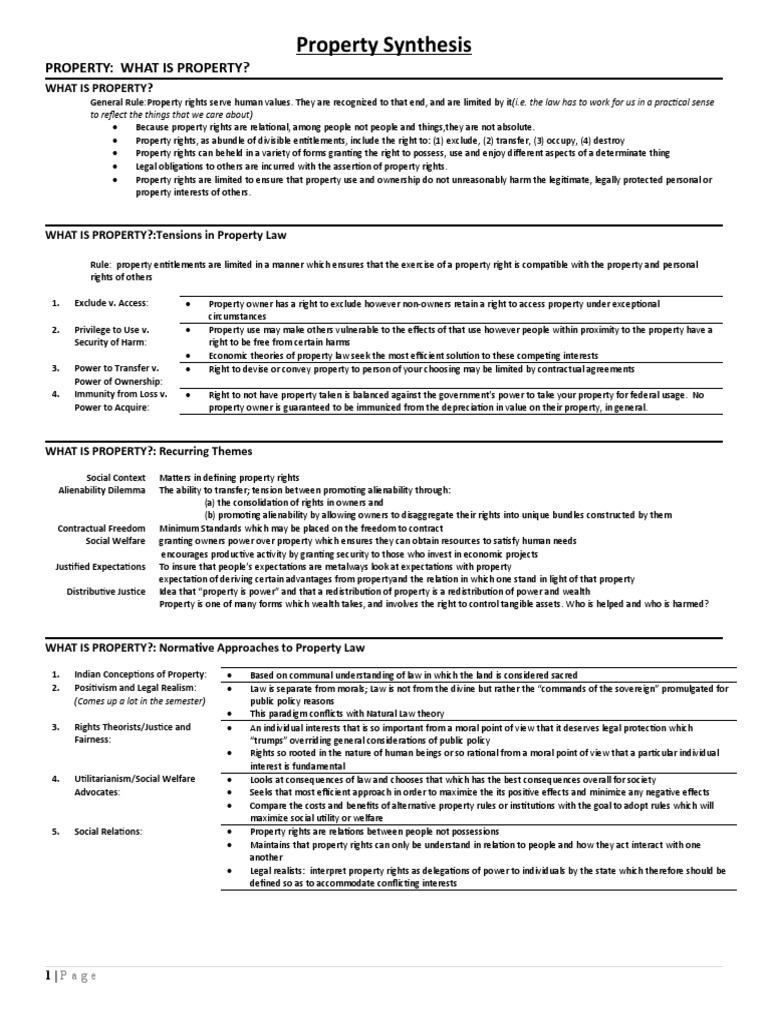 Really Good Prop Outline | PDF | Property | Legal Remedy